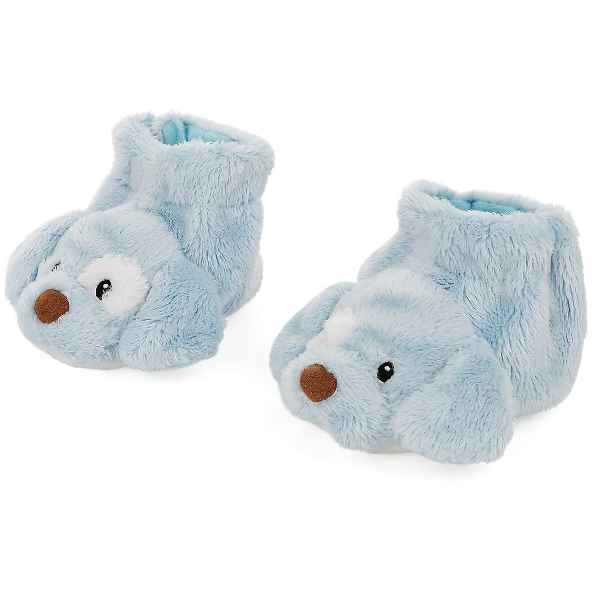 Baby GUND Spunky Puppy Rattle Booties Plush Baby Infant Shoes, Blue, One Size Fits All