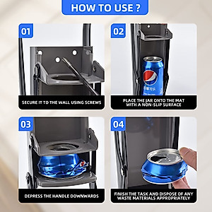 Can Crusher, CNAODUN for Recycling Heavy Duty Aluminum Wall Mounted Can Crusher, Soda Beer Can Smasher with Bottle Opener for 12 Oz and 16 Oz Cans