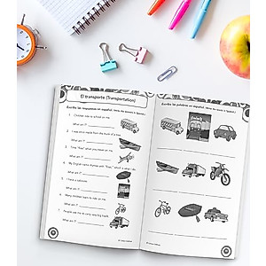 Carson Dellosa Skill Builders Grades K–5 Spanish Workbook for Kids, Spanish Vocabulary Builder for Kids Ages 5-11, Kindergarten―5th Grade Workbook, Learn Spanish Numbers, Alphabet, Vocabulary & More