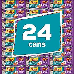 Purina Friskies Pate Wet Cat Food, Tasty Treasures With Liver, Turkey & Chicken - (24) 5.5 oz. Cans