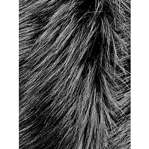 Sasha Black 2 Inch Long Pile Soft Luxury Faux Fur Fabric Fursuit, Cosplay Costume, Photo Prop, Trim, Throw Pillow, Crafts