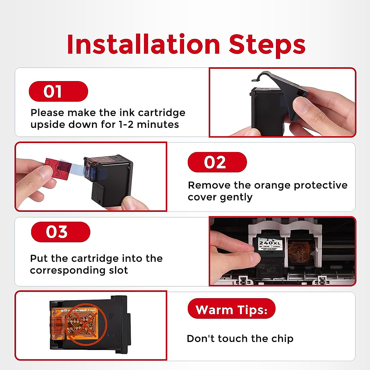 Ubinki 240XL 241XL Ink Cartridge Combo Pack for Canon PG-240XL CL-241XL 240 PG240 241 CL241 XL for Pixma MG3620 MG3600 TS5120 TS5100 MG2120 MG3520 MX452 MX512 MX532 MX472 MG2220 MG3120 MG3122 Printer