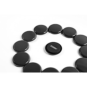 Super Sliders 2 1/2" Round Reusable Furniture Sliders for Carpet - Effortless Moving and Surface Protection, Black (8 Pack)
