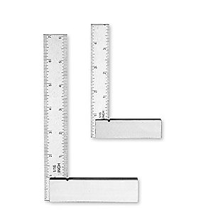 Groz 01142 4" Graduated Workshop Steel Square, 0.00019" Squareness