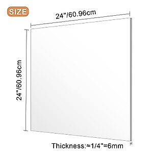 24x24 Clear Cast Acrylic Sheet 1/4 Plexiglass for Laser Cutting,Crafts,Signs Art Projects