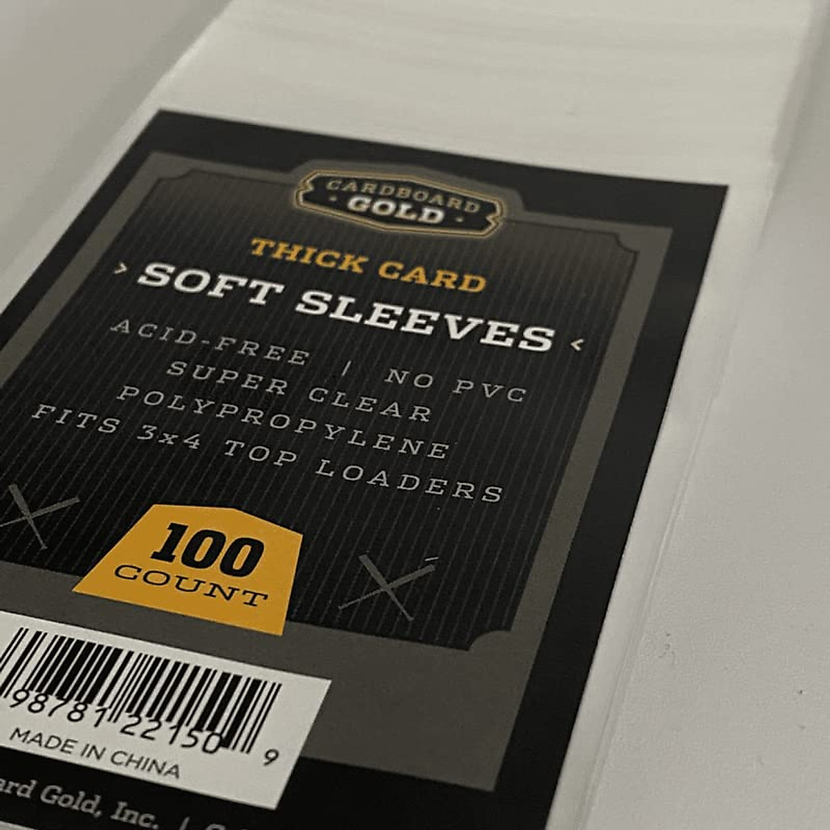 1000 Cardboard Gold Thick Card Soft Sleeves for Thicker Trading Cards