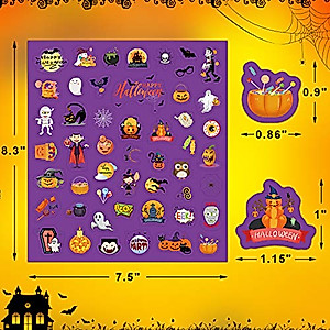 FANCY LAND Halloween Stickers for Kids 400 Assortment Stickers for Party Favors Treats Classroom Crafts 8 Sheets