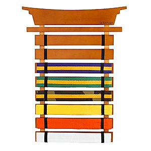 KidKraft Martial Arts Wooden Belt Holder Hanging Display for 8 Belts (Unpersonalized)