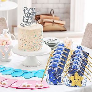 Huquary 300 Pcs Baby Shower Keychain Decoration Baby Shower Party Favors Moon Star Keychains Little Star Favors Thank You Cards Organza Bags for Guests Gender Reveal Keepsakes