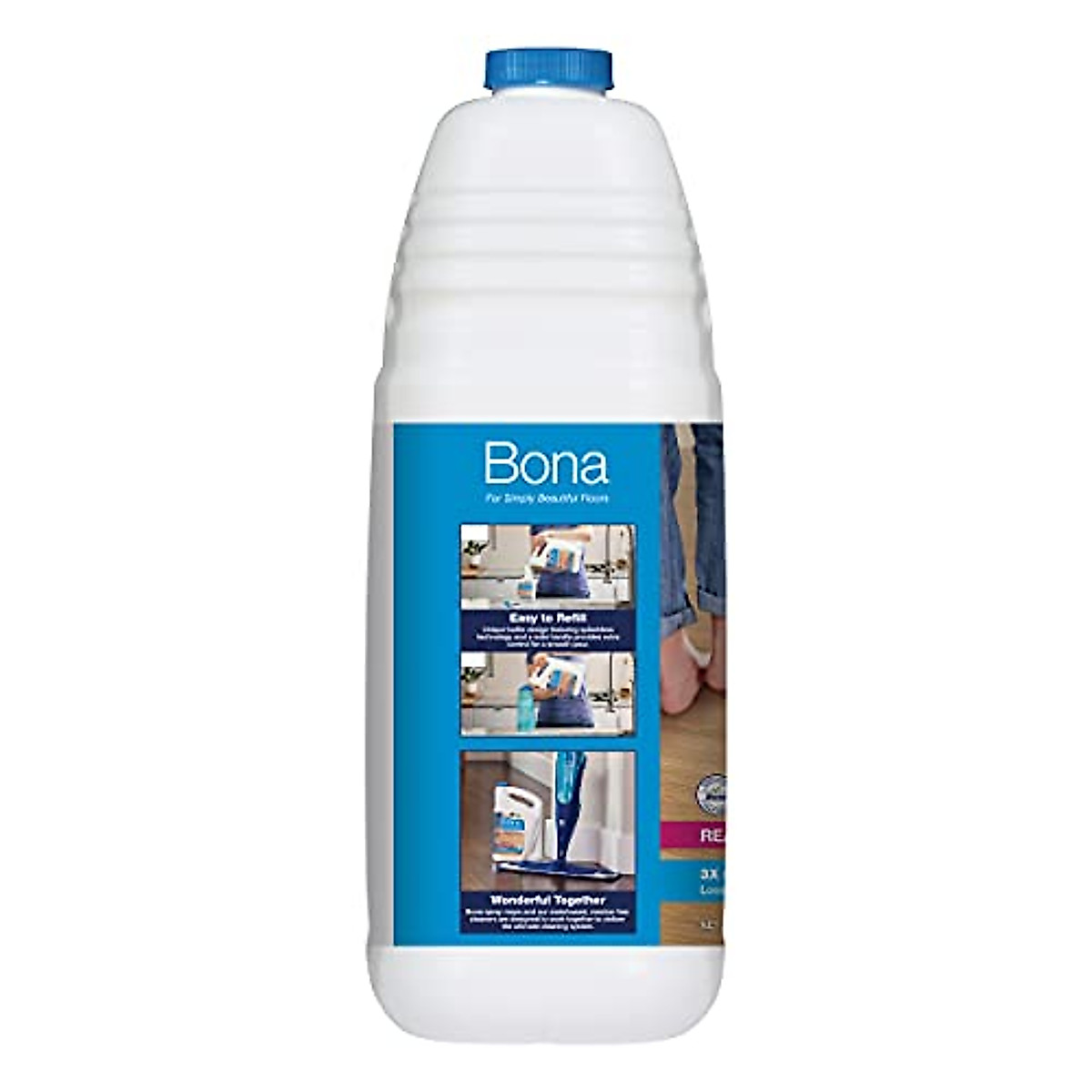Bona PowerPlus Hardwood Floor Deep Cleaner Refill, Oxygenated Formula, 128 Fl Oz
