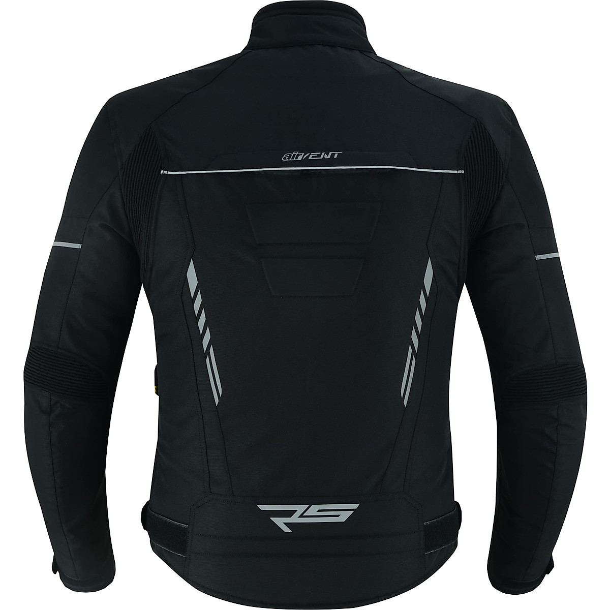 RS Motosports All Season Racing Motorbike Jacket for Men Water Proof & Breathable Motorcycle Jacket with Textile Fabric (US, Alpha, X-Large, Regular, Regular, Black/Black)