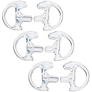 HYS Clear Soft Large Earmold Replacement Ear Pieces Flexible Open Ear Insert Ear Buds for Walkie Talkie 2 Way Radio Transparent Air Acoustic earpiece Headset