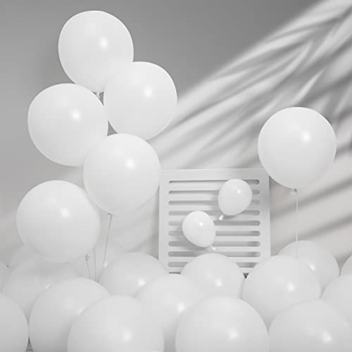 Ponamfo White Party Latex Balloons - 100Pcs 18"+12"+10"+5" Ballons Balloon Arch Kit as Birthday Party Balloons Gender Reveal Balloons Baby Shower Balloons Wedding Anniversary Bridal Shower Party