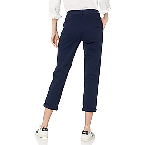 Amazon Essentials Women's Mid-Rise Slim-Fit Cropped Tapered Leg Khaki Pant (Available in Plus Size), Navy, 12