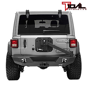 Tidal Steel Rear Bumper with Tire Carrier and Linkage Fit for 18-22 Wrangler JL