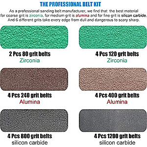 24 PCS 1/2" x 12" Replacement Sharpening Belt Kit for Work Sharp Knife & Tool Sharpener (WSKTS & WSKTS-KT/Mk.1 & Mk.2) - 80/120/240/400/1000/1200 Grits