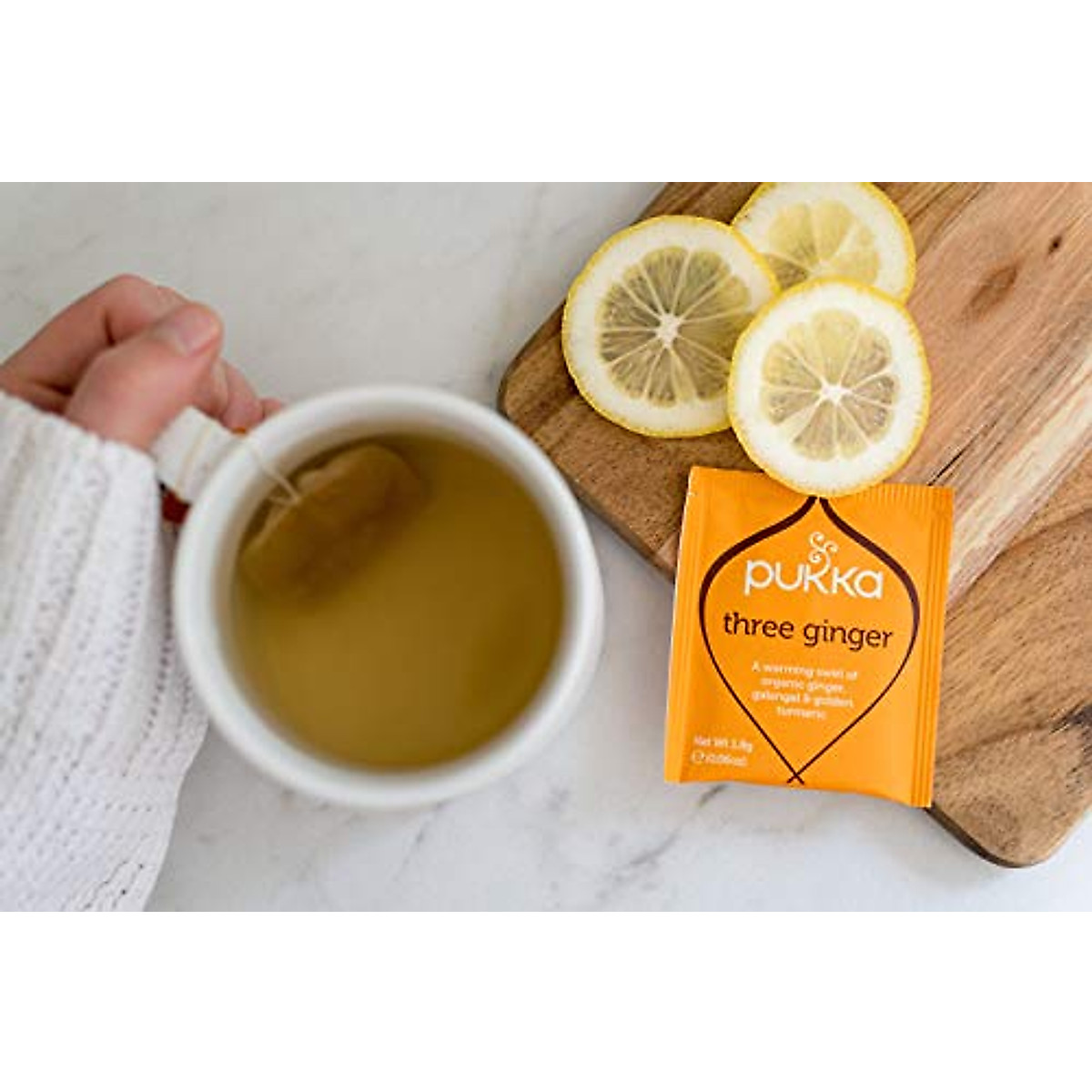 Pukka Three Ginger, Organic Herbal Tea With Turmeric & Galangal, Perfect for After Meals, 20 Count (3 Pack)