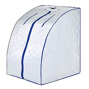 KUPPET Portable Infrared Home Spa, Infrared Portable Sauna, with Heating Foot Pad and Chair, Remote Control, 30 Minutes Timer (Infrared 36.6''H,Silver)