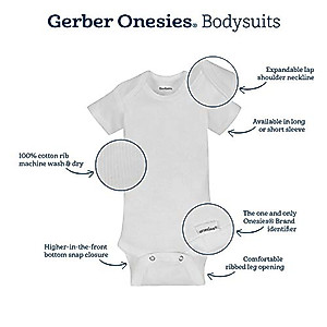 Gerber Baby 15 Piece Onesies Bodysuit Multi Size Pack, White, (0-3M, 3-6M, 6-9M)