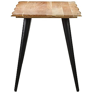 YPWRENH Cocktail Table Farmhouse End Tables Dining Table with Live Edges 55.1"x23.6"x29.5" Solid Acacia Wood for Dining Room, Kitchen or Living Room