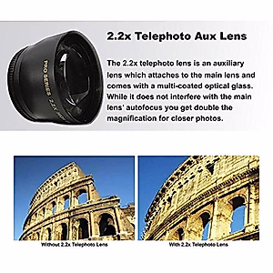 Canon EOS 2000D (Rebel T7) Digital SLR Camera 24.1MP Sensor with 18-55mm Lens + ZeeTech Accessory Bundle, 2 Pack SanDisk 32GB Memory Card, Telephoto & Wideangle Lens, Filter Kit and Case (Renewed)