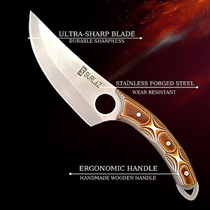 Surlaz Boning Knife for Meat Cutting, Sharp Fillet Knife, Brisket Trimming Knife, Butcher Boning Knife for Chef Knife, Camping Outdoor Knife, Gift for Boyfriend