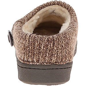 Clarks Women's Knit Scuff Leather Slipper Mules Sweater Cuff Clog (10, Brown)