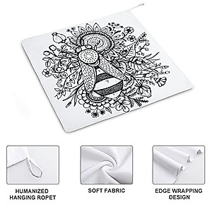 Lurnise Hand Towel Bee and Flower Hand Towels Dish Towel Lanyard Design for Bathroom Kitchen Sports