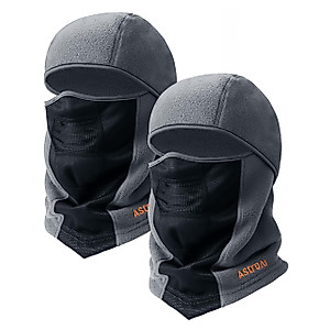 AstroAI Balaclava Ski Mask Winter Fleece Thermal Face Mask Cover for Men Women Warmer Windproof Breathable, Cold Weather Gear for Skiing, Outdoor Work, Riding Motorcycle & Snowboarding,Gray