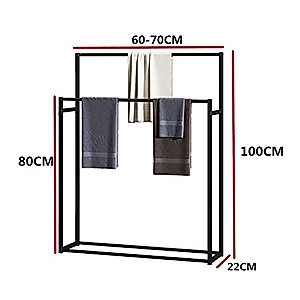 -Shelf Balcony Bathroom Floor Standing Towel Rack,Metal Free Standing Towel Ladder Holder,Towel Bar Stand Storage for Bathroom,Kitchen,Bedroom/White/70 * 22 * 100Cm