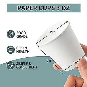 RACETOP [100 Count] 3 oz Paper Cups Bathroom, Small Paper Cups Disposable, Bathroom Cups, Mouthwash Cups, Ideal for Bathroom, Snack