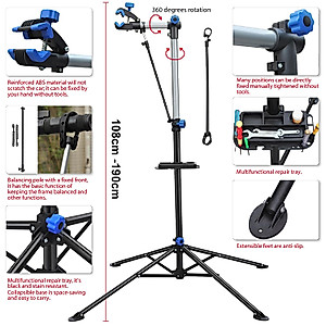 Yaheetech Pro Bicycle Rack Bike Repair Stand Adjustable Rack 52-75in w/Telescopic Arm