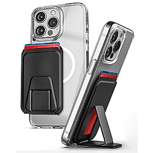 ENCASED Clear Case with Magnetic Wallet Designed for iPhone 15 Pro Case with Card Holder (Compatible with MagSafe) Clear