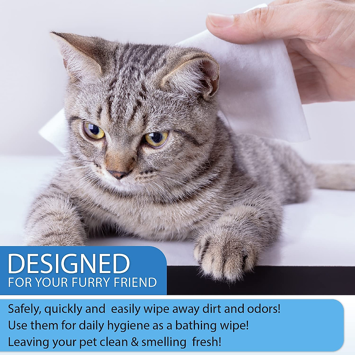 Tetesol Dog Wipes for Dogs Cats, 200 Count All Purpose Cleaning Pet Wipes, Dog Ear Wipes, Quick Easy Grooming for Bums, Body, Paws, Eyes, for A Easy & Speedy Freshen-Up, 2 Travel Pack of 200 Wipes