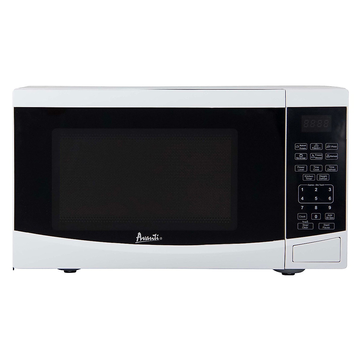 Avanti MT09V0W Microwave Oven 900-Watts Compact with 10 Power Levels and 6 Pre Cooking Settings, Speed Defrost, Electronic Control Panel and Glass Turntable, 0.9 cubic Feet, White