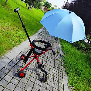 Baby Pram Umbrella with Adjustable Clamp,Buggy Parasol with Clip on Fixing Device UPF 50+,for Pushchair Strollers (Blue)