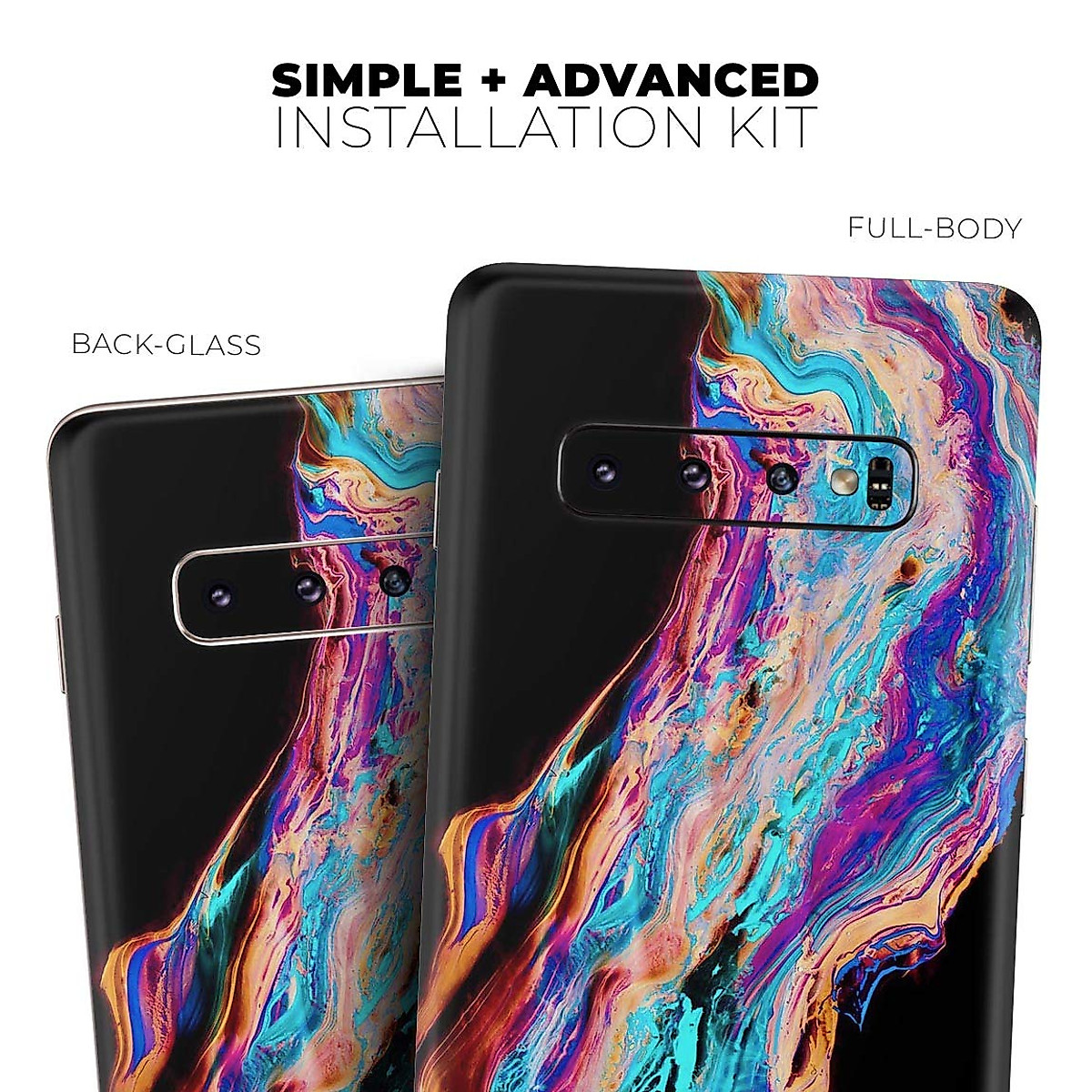 DesignSkinz Liquid Abstract Paint V71 Protective Vinyl Decal Wrap Skin Cover Compatible with The Samsung Galaxy S20 (Screen Trim & Back Glass Skin)