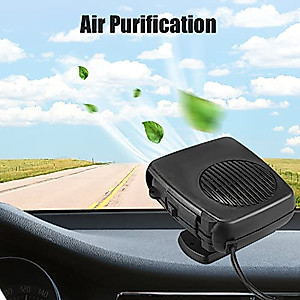 Car Heater 2 in 1 Portable Car Heater or Fan 12V 200W Car Heater That Plugs Into Cigarette Lighter, Fast Heating and Cooling Car Defogger Car Defroster, Heater for Car SUV Truck Rv Trailer