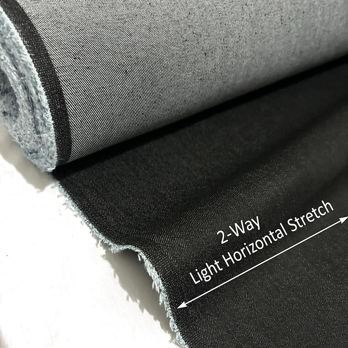 Kiran Collections-1-yard 9 oz Gray Black Denim Fabric for Sewing, Crafting |Medium-Weight Denim Fabric |Denim Fabric by The Yard |Jean Material|Denim Material|Black Jean Fabric (60''x36'')