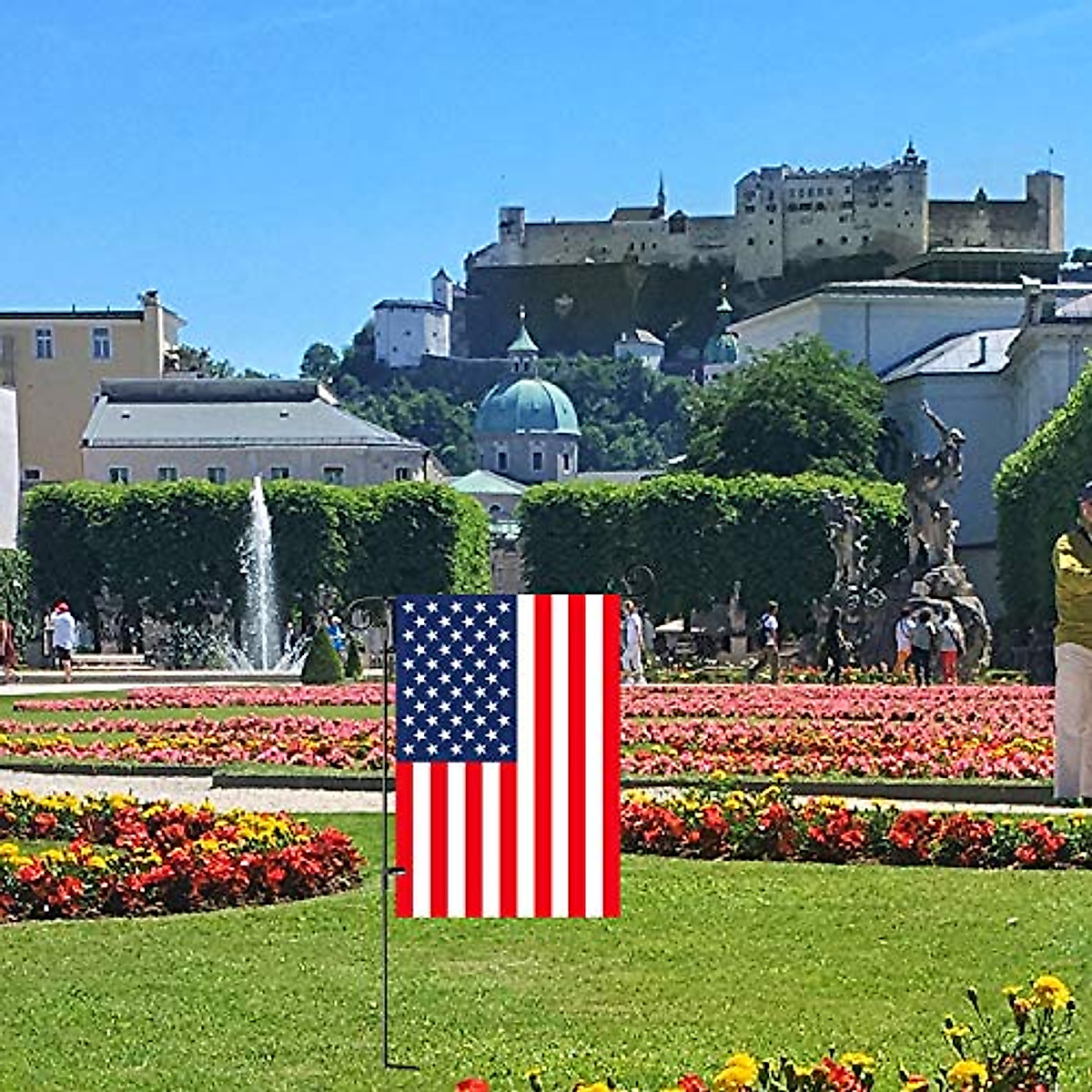 Garden Flag Stand, Yard Flag Holder,Garden Flag Hanger,Banner Pole with one Tiger Clip,Fall Decor for Outdoor Garden Lawn