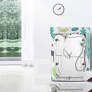 Washer/Dryer Cover,Fit for Outdoor Top Load and Front Load Machine,Zipper Design for Easy Use,Waterproof Dustproof Moderately Sunscreen(W30D30H42in,Fallow Deer)