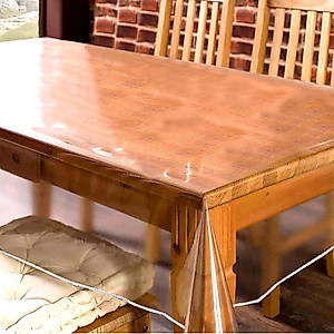 TABLECLOTHSFACTORY 70"X70" Square Clear Vinyl Tablecloth Protector Eco-Friendly Cover for Picnic Banquet