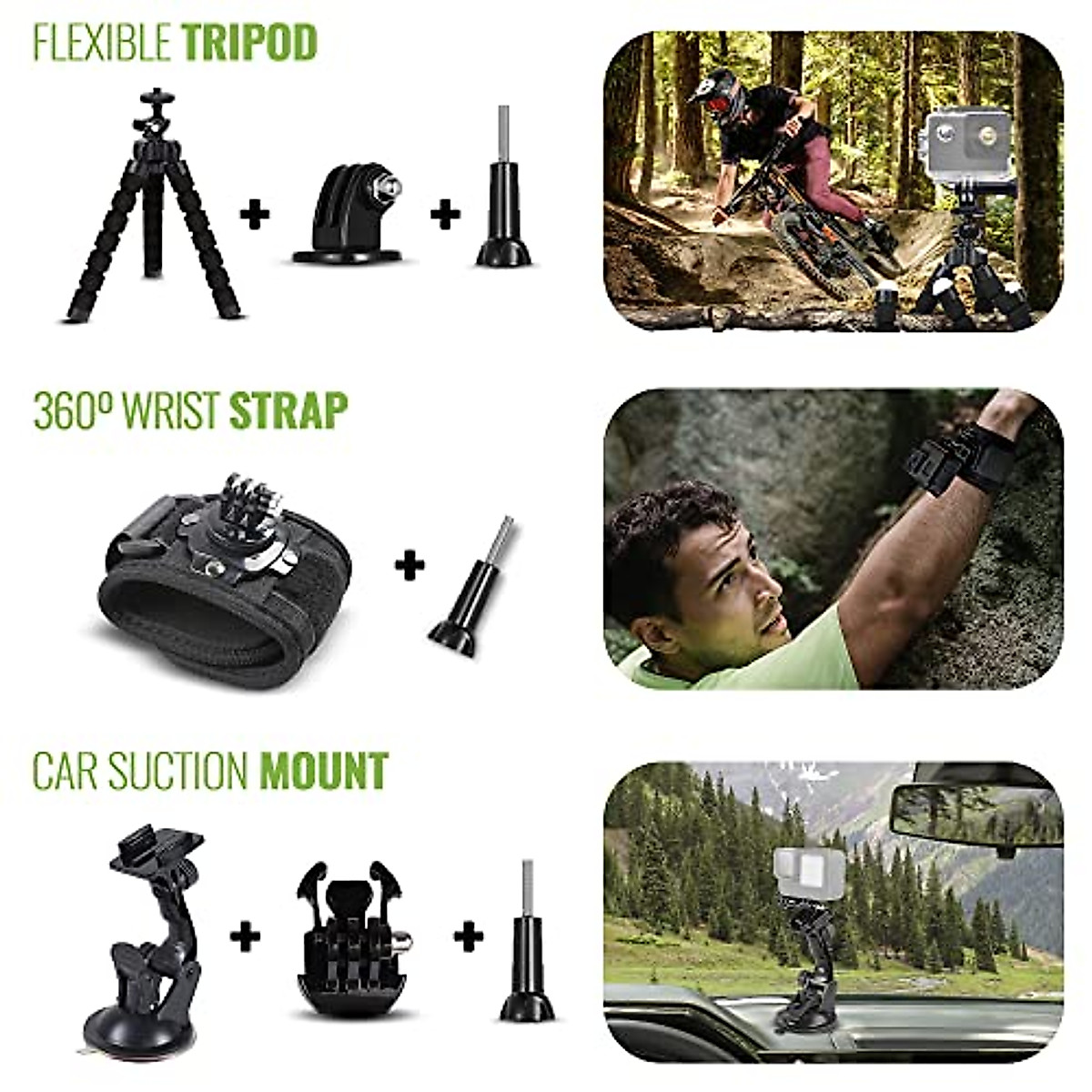 DigiNerds 50 in 1 Action Camera Accessory Kit Compatible with GoPro Hero11/10/9/8/7/6/5, GoPro Max, GoPro Fusion, Insta360, DJI Osmo Action, AKASO, and More