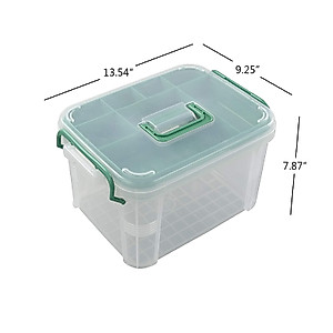 Parlynies First Aid Storage Box, Medicine Box, Plastic Clear Storage Bin, 1 Pack