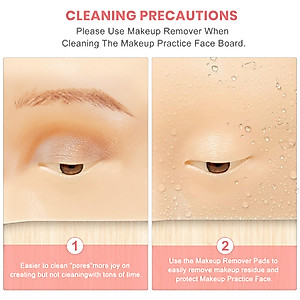 Makeup Practice Face Board 3D Realistic Pad, Reusable eyeshadow practice eyes for Makeup Artist Board Makeup Practice, Eyeshadow Eyeliner Eyebrow Mapping Realistic Face Skin make up practice face