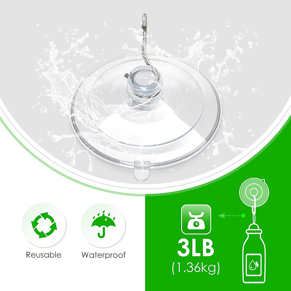 HangerSpace Suction Cup Hooks, 1.77 Inches Clear PVC Suction Cups with Metal Hooks Removable Small Suction Cups for Kitchen Bathroom Shower Wall Window Glass Door - 12 Packs