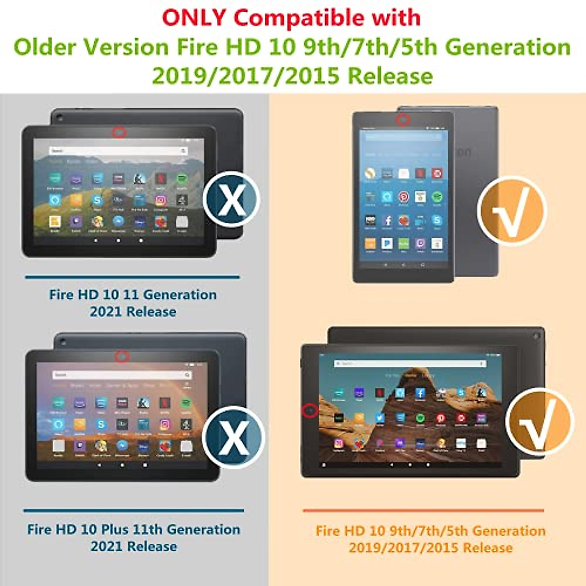 HD 10 Case DTangLsm Case for Amazon Fire HD 10 Tablet (5th/7th/9th Generation, 2015/2017/2019 Release) - Slim Leather Folding Protective Stand Cover with Auto Wake/Sleep for 10.1 Inch Tablet,Pineapple