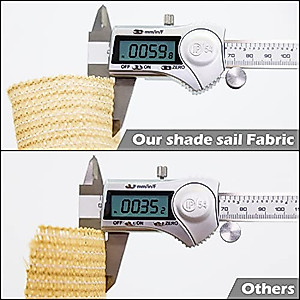 Royal Shade 14' x 20' Beige Rectangle Sun Shade Sail Canopy Outdoor Patio Fabric Screen Awning RTAPR1420-95% UV Blockage, Heavy Duty, Water & Air Permeable (We Make Custom Size)