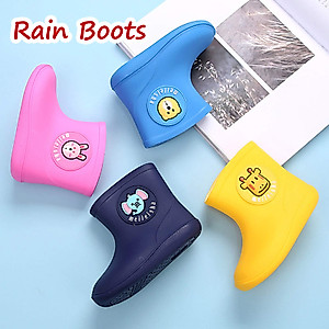 Moonker-Baby Shoes, Baby Waterproof Rain Boots,Toddler Infant Baby Boys Girls PVC Catoon Cute Rain Boots Waterproof Non-Slip Shoes (Yellow, 1-2 Years)