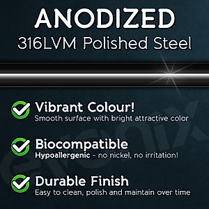 Evonix 2pc 20g Black Nose Screw 2mm Crystal Light Siam Red CZ Twist Nostril Studs Hypoallergenic